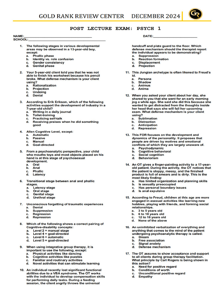 Exam - Psych 1 Ruby | PDF