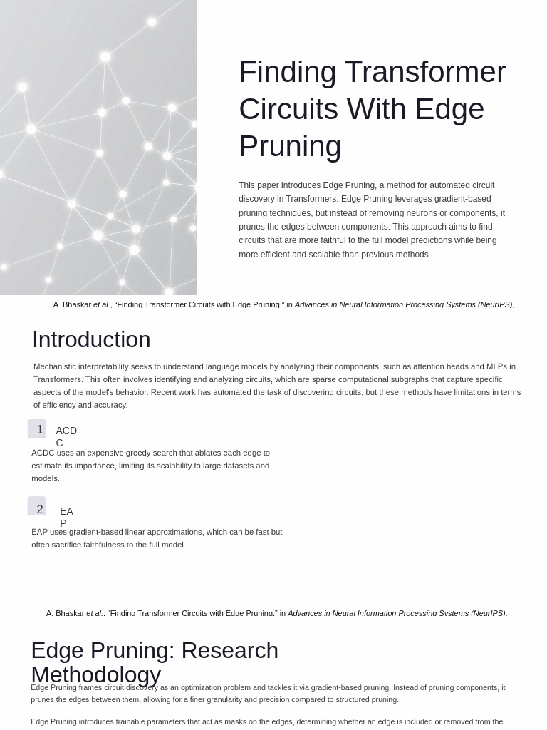 Finding Transformer Circuits With Edge Pruning Presentation Pdf Information Applied