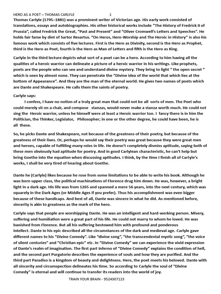 Tyb Unit 4 Hero As A Poet | PDF | Divine Comedy | Dante Alighieri