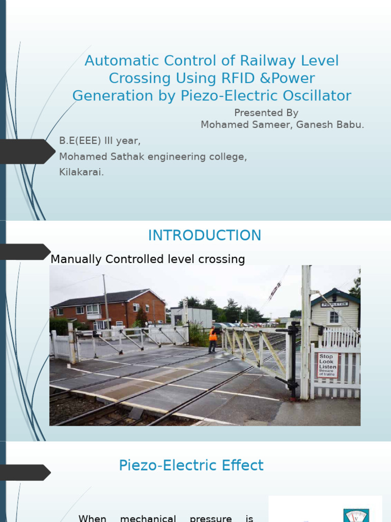 Automatic Control of Railway Level Crossing Using RFIDdd | PDF ...