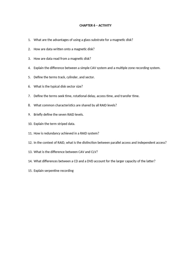 Chapter 6 Activity | PDF | Computers