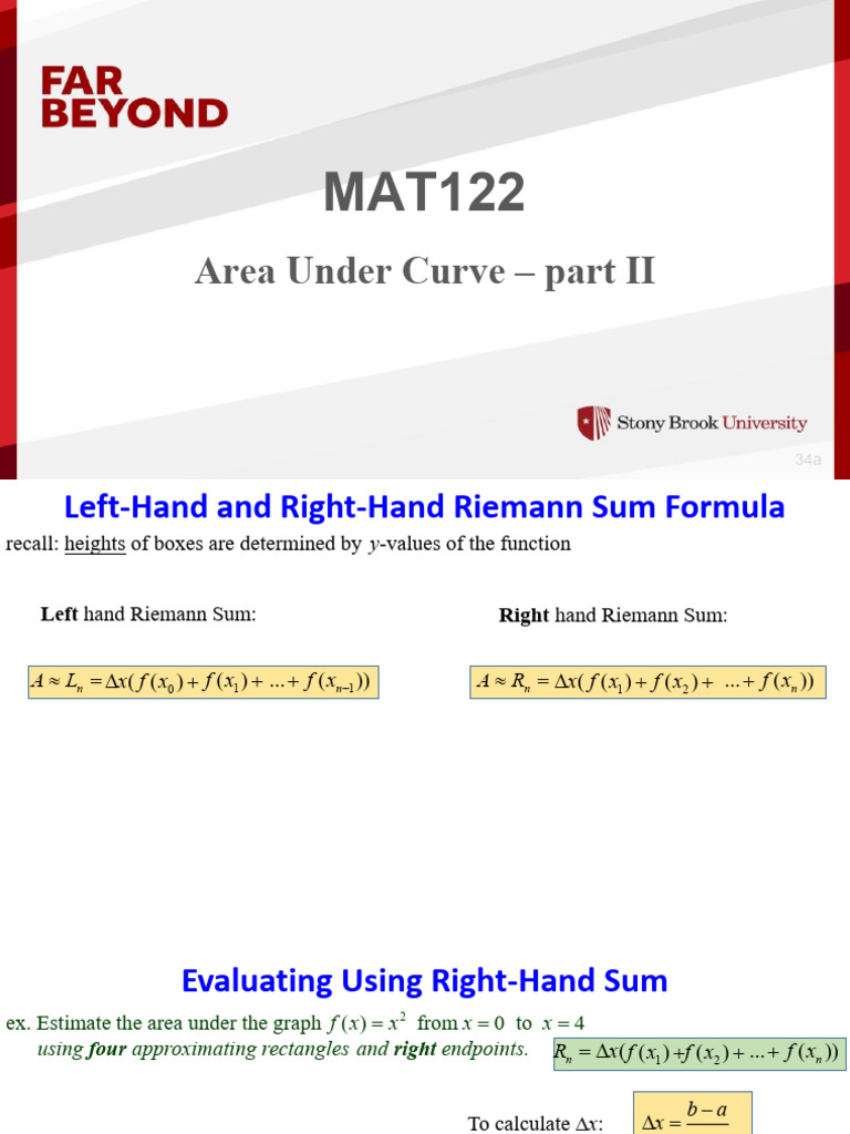 34a Area Under Curve - Part II Skel | PDF | Area | Integral