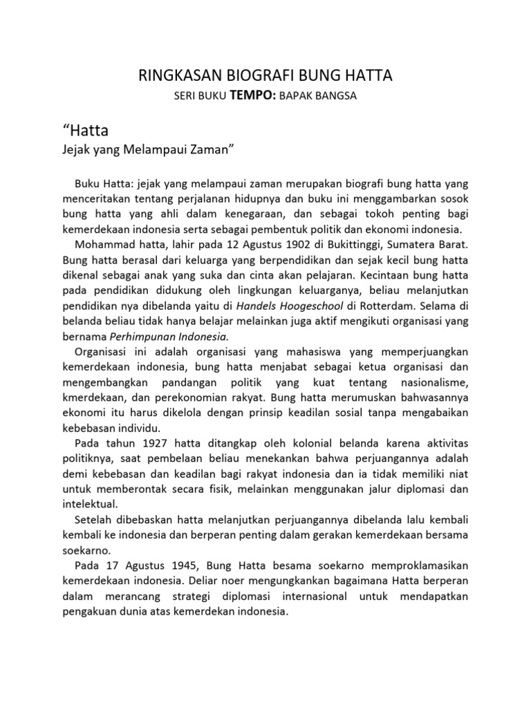 Biografi Bung Hatta | PDF | Politik | Ilmu Sosial