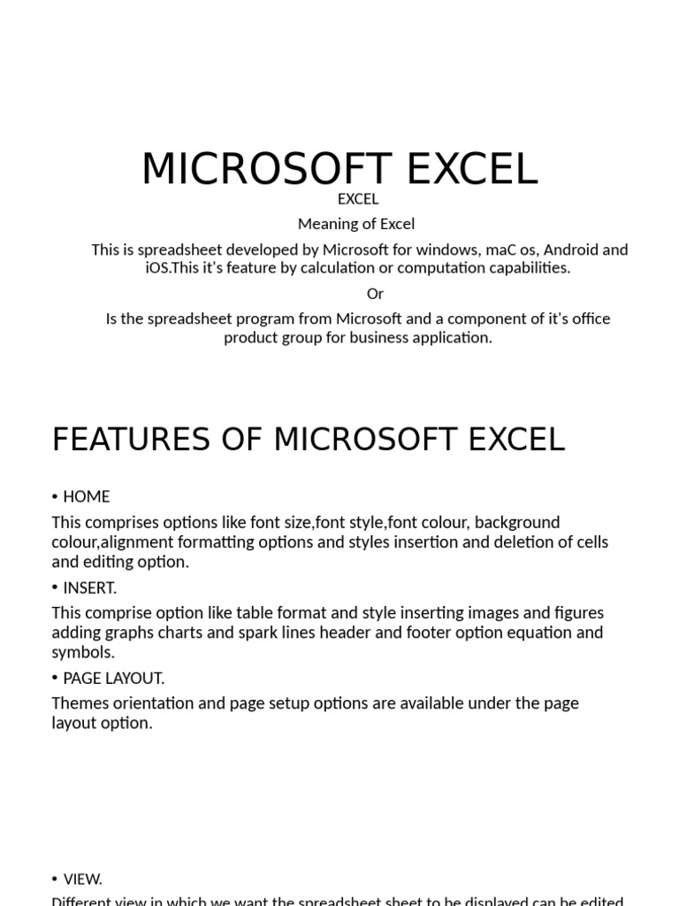 Microsoft Excel 1 | PDF | Microsoft Excel | Spreadsheet Microsoft Excel 1 | PDF | Microsoft Excel | Spreadsheet