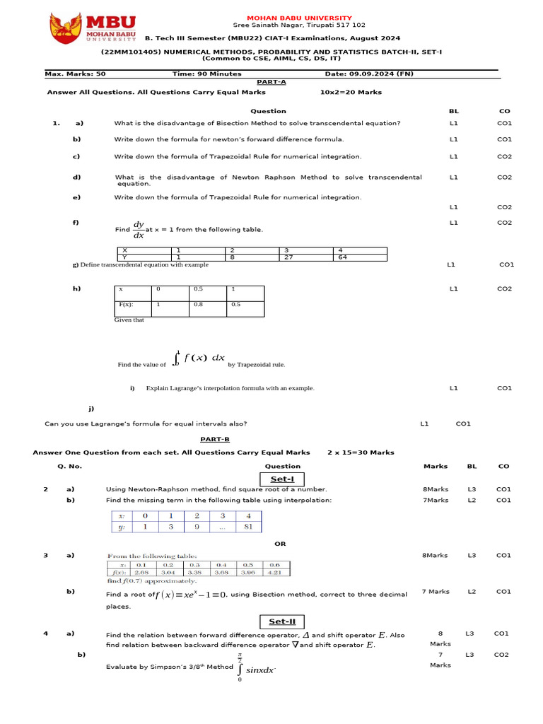 Ciat Mid-1 QP NMPS Subhadip Ghosh Q1 | PDF | Calculus | Mathematics Of ...