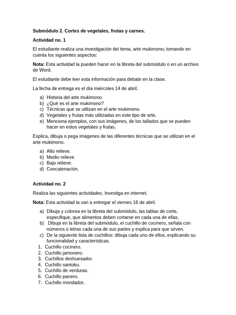 Activ. Del Submodulo 2. | PDF