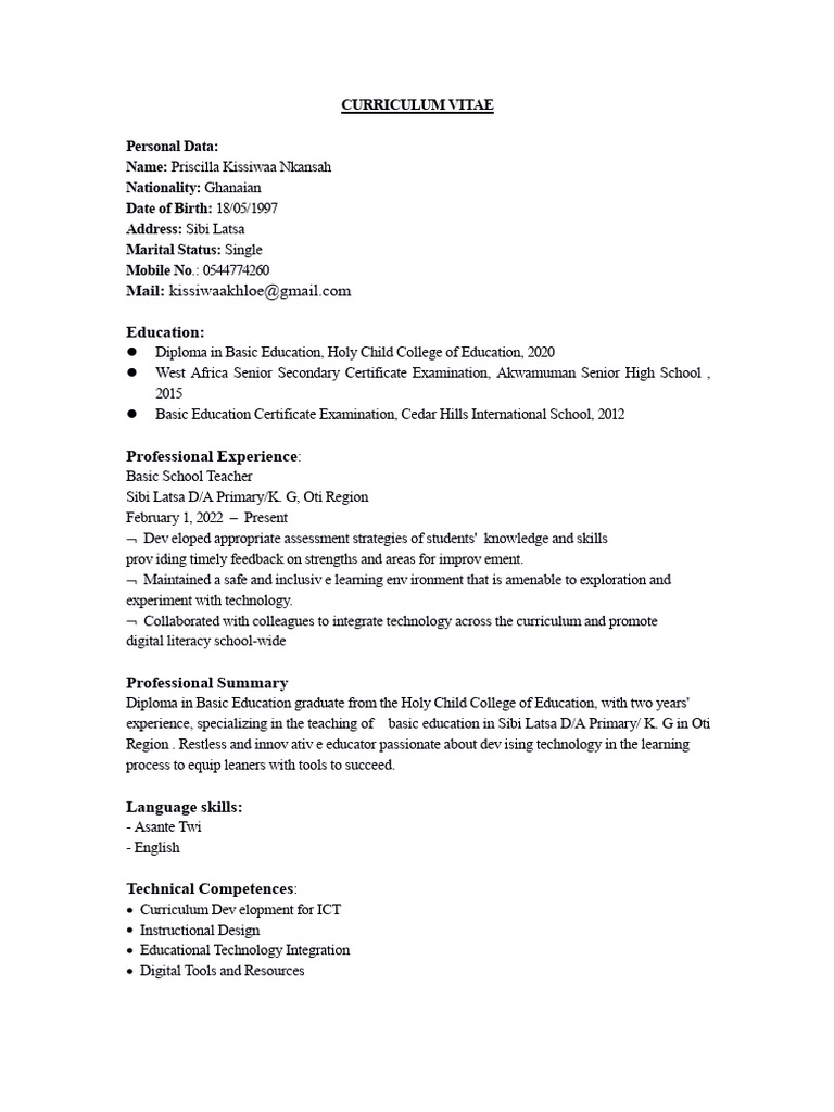 Curriculum Vita | PDF