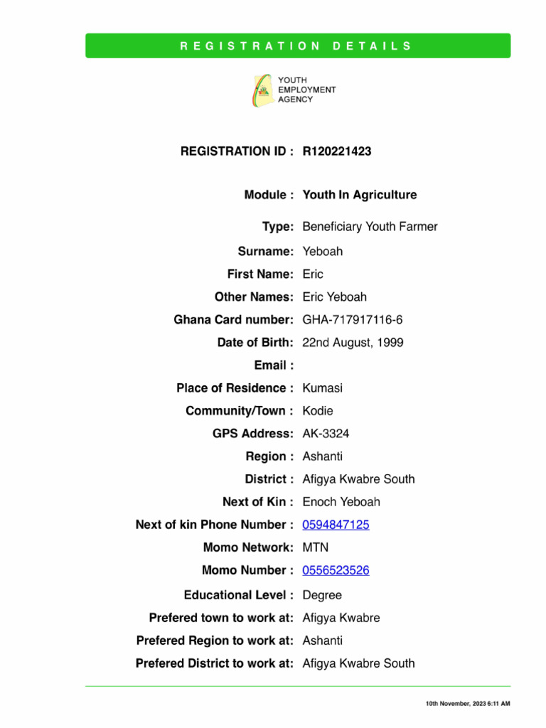 Registration Receipt | PDF