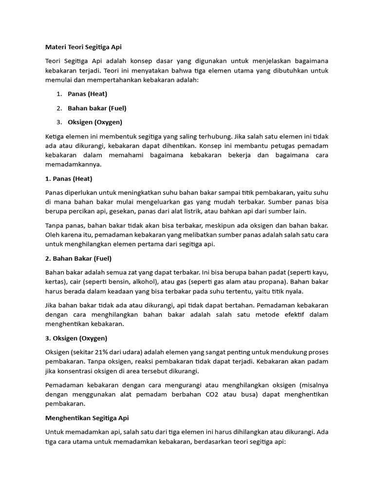 Teori Segitiga Api | PDF