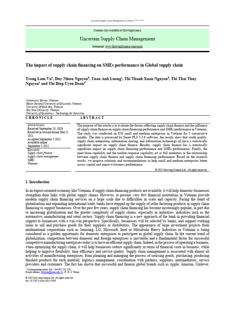 Uscm 2021 87 | PDF | Supply Chain | Knowledge
