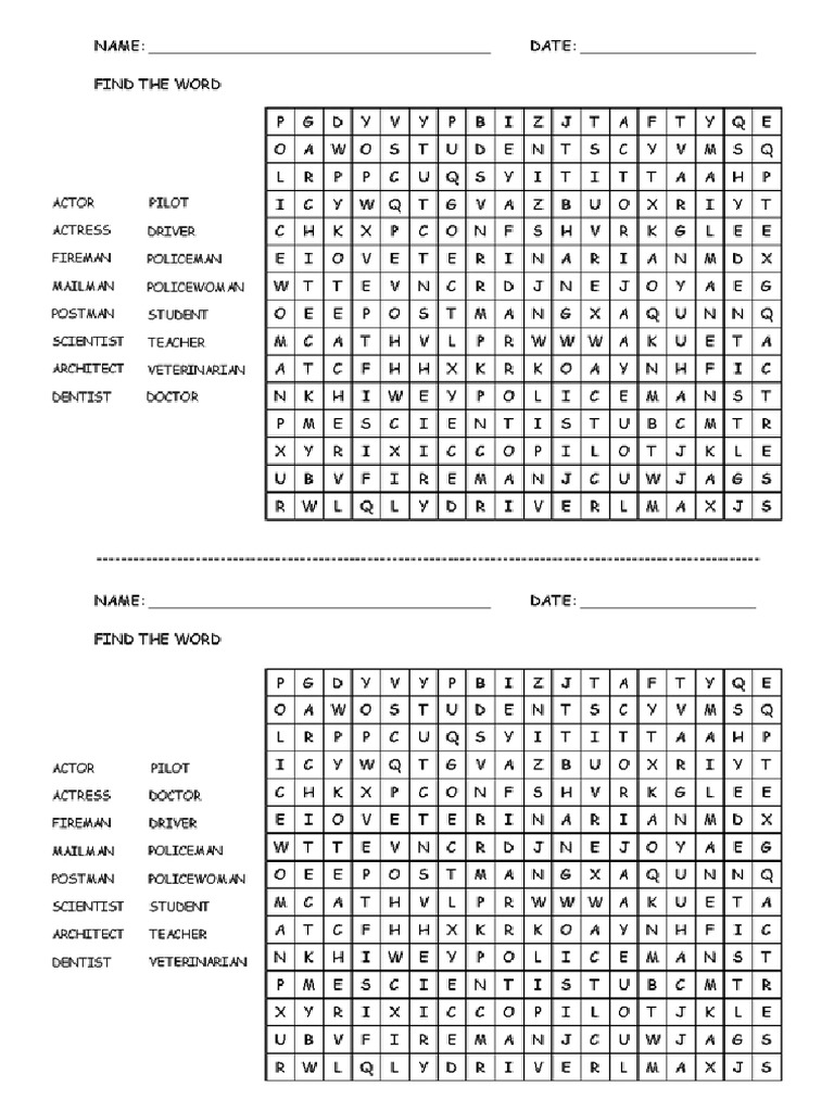 Job Word Search | PDF