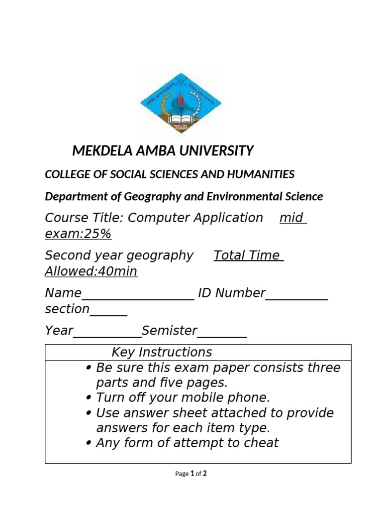 Mekdela Amba University | PDF