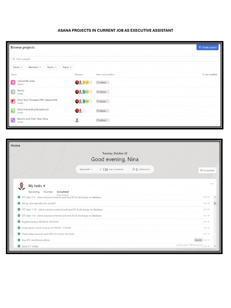 Sample Completed Projects and Tasks in Data Entry-Nina | PDF