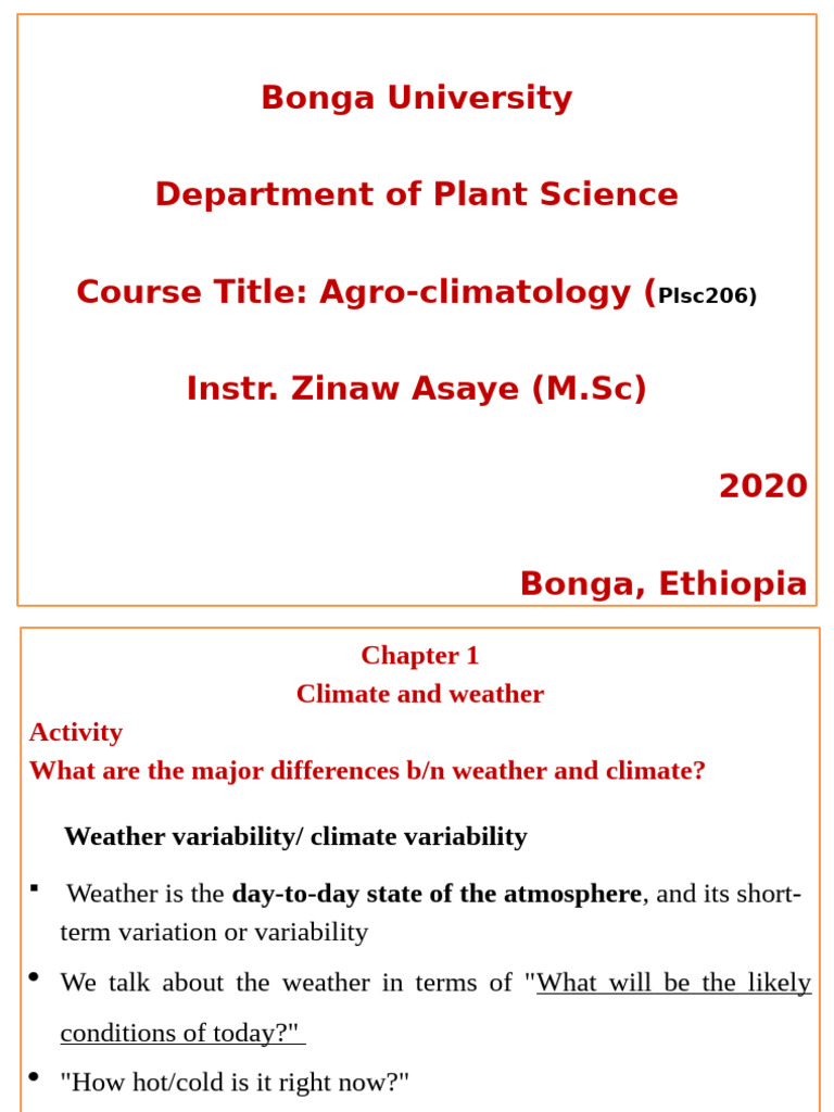 Agro Climatology | PDF | Atmosphere Of Earth | Atmosphere