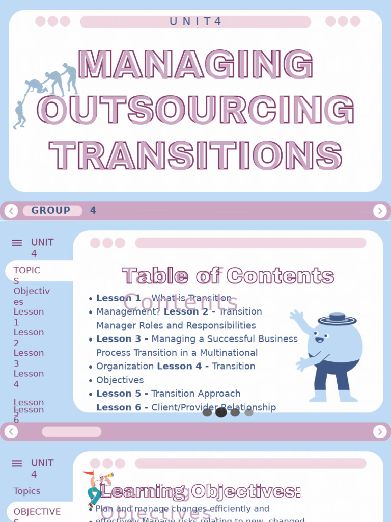 Outsourcing Transition Management Guide | PDF | Outsourcing | Goal