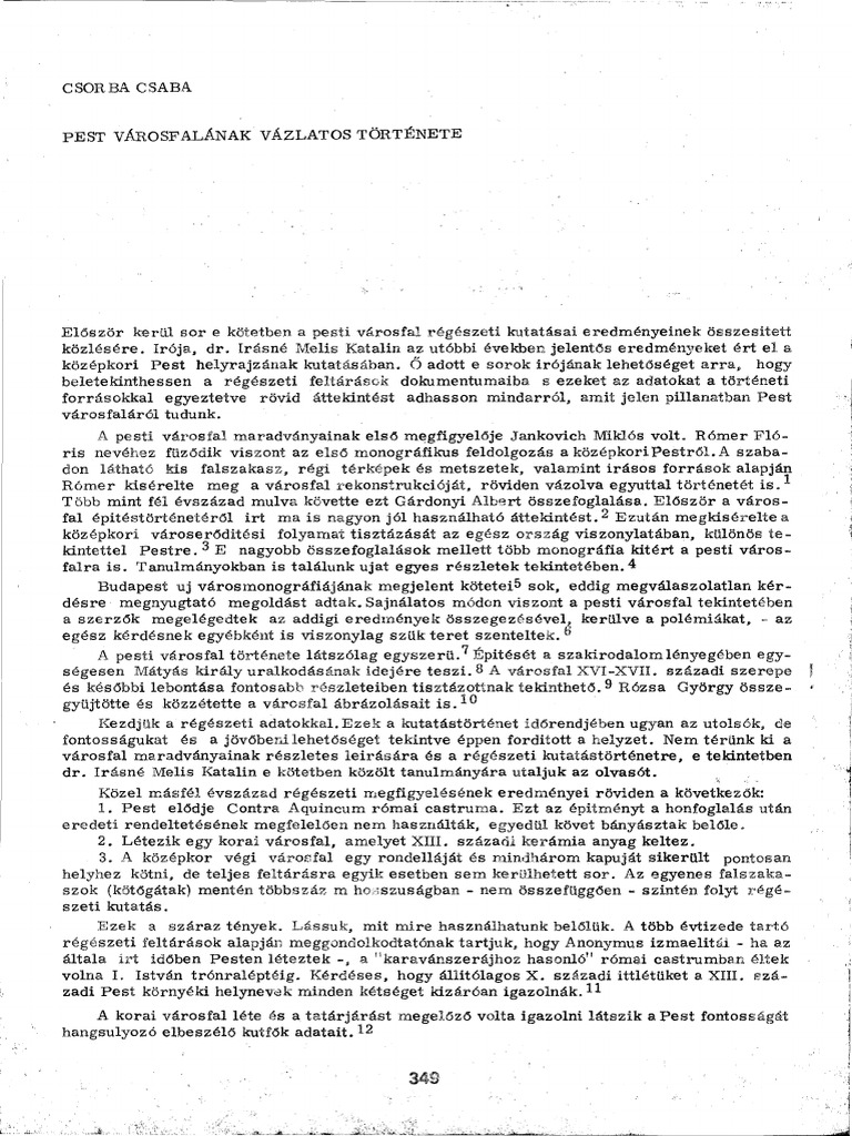 Csorba Csaba Pest Városfalának Vázlatos Története (2021 - 04 - 08 10 ...