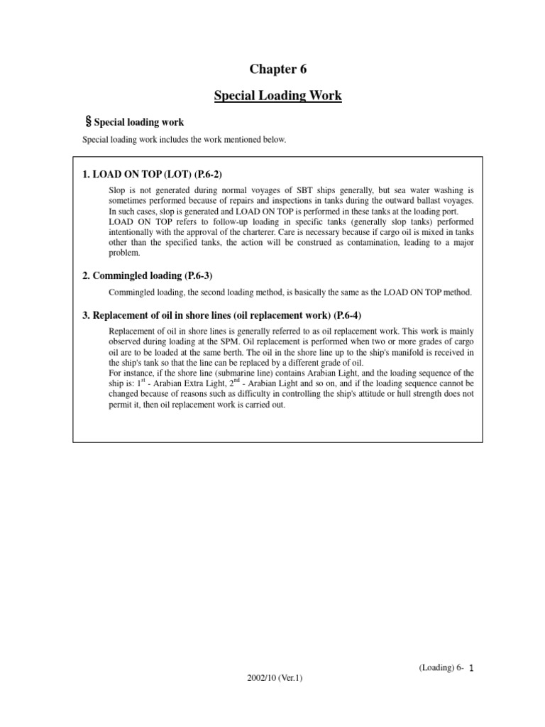 Special Loading Work Procedures | PDF | Home & Garden | Technology ...