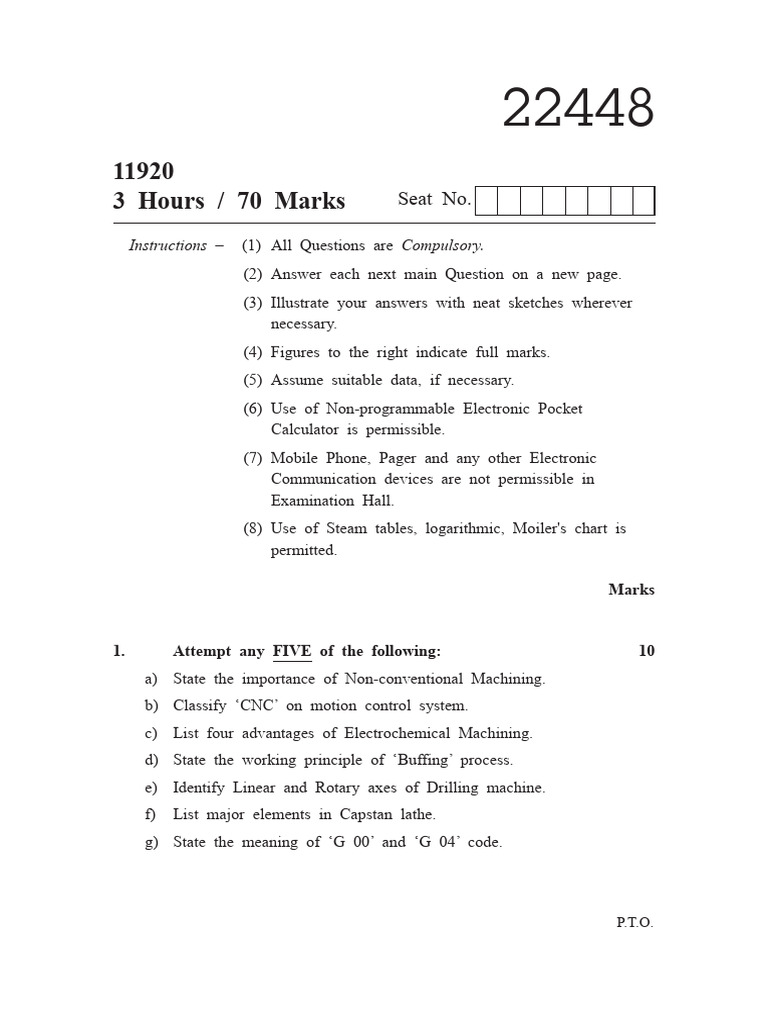 CNC and Machining Exam Guide | PDF | Machining | Numerical Control