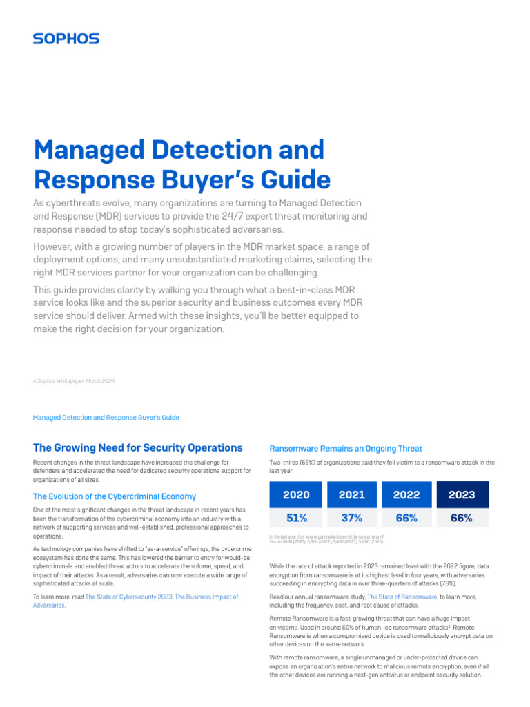 Sophos MDR Buyers Guide | PDF | Computer Security | Security