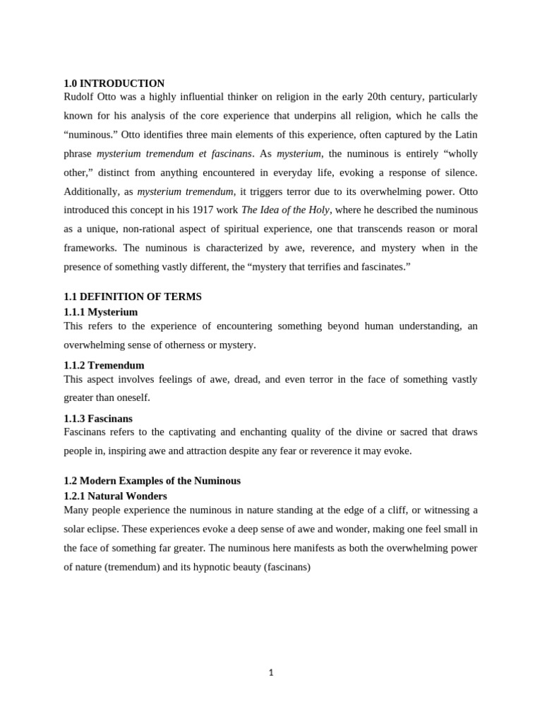 Rudolf Otto Final Phenomenology | PDF | Religious Experience | Experience