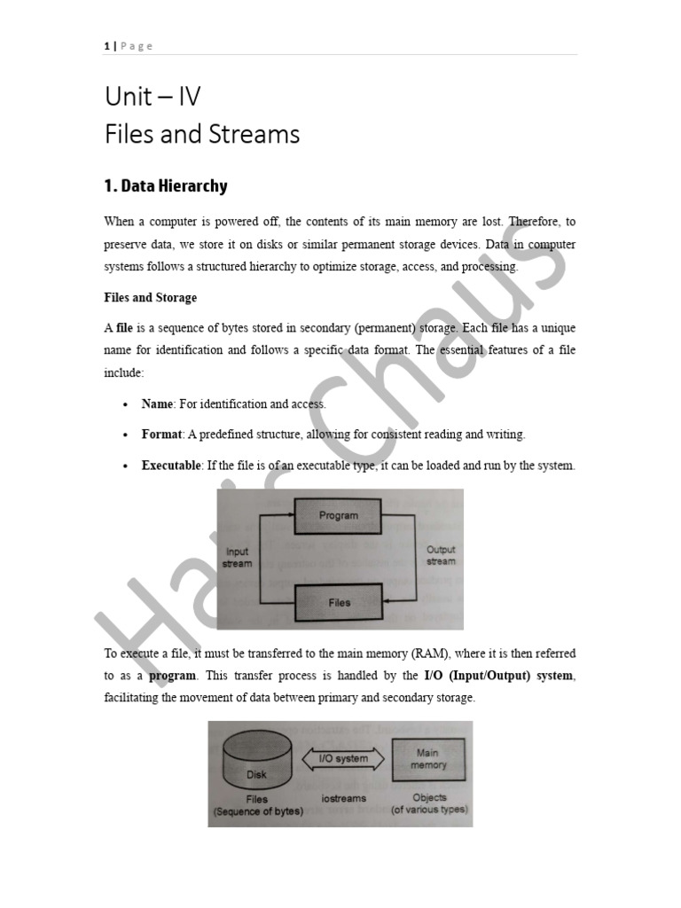 OOP Unit 4 Notes | PDF | Computer Data Storage | Input/Output OOP Unit 4 Notes | PDF | Computer Data Storage | Input/Output