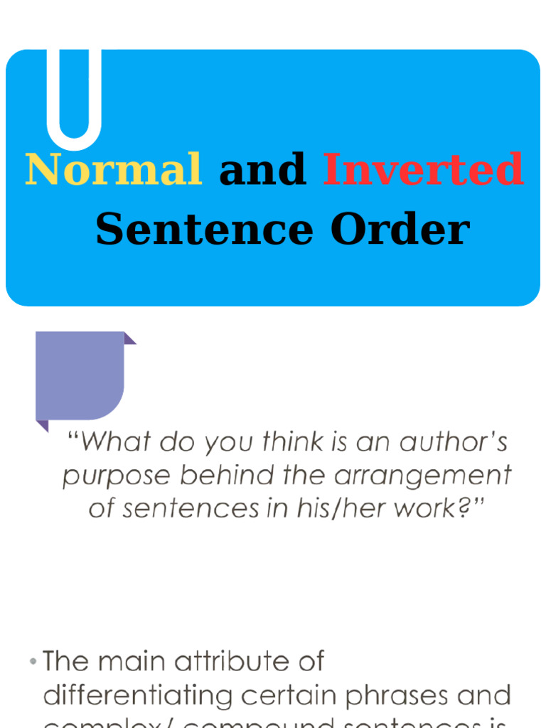 Normal and Inverted Sentences | PDF