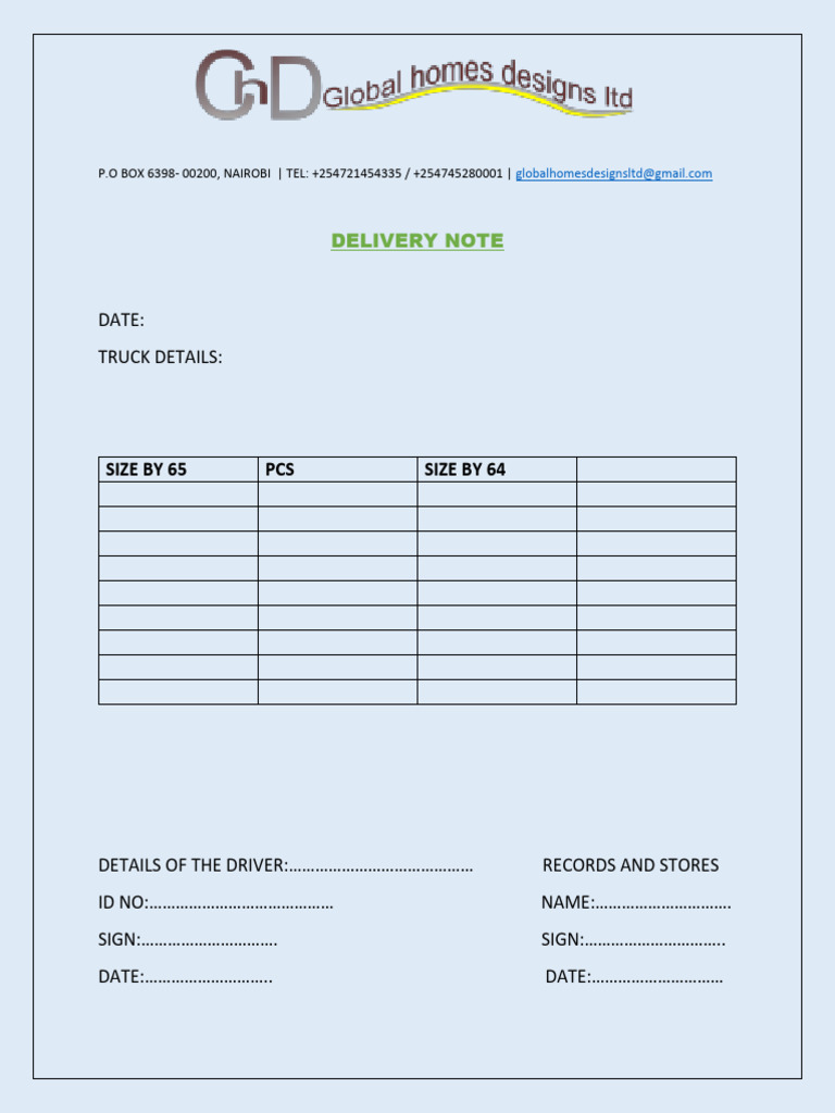 Delivery Note | PDF