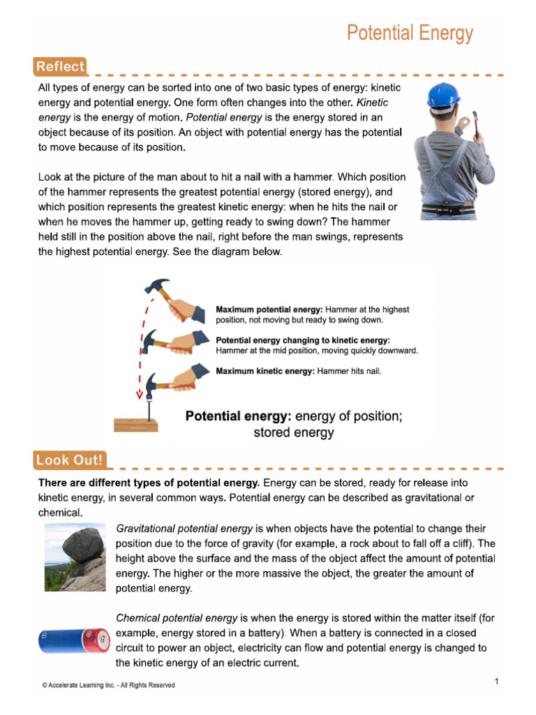 Potential Energy Reading | PDF