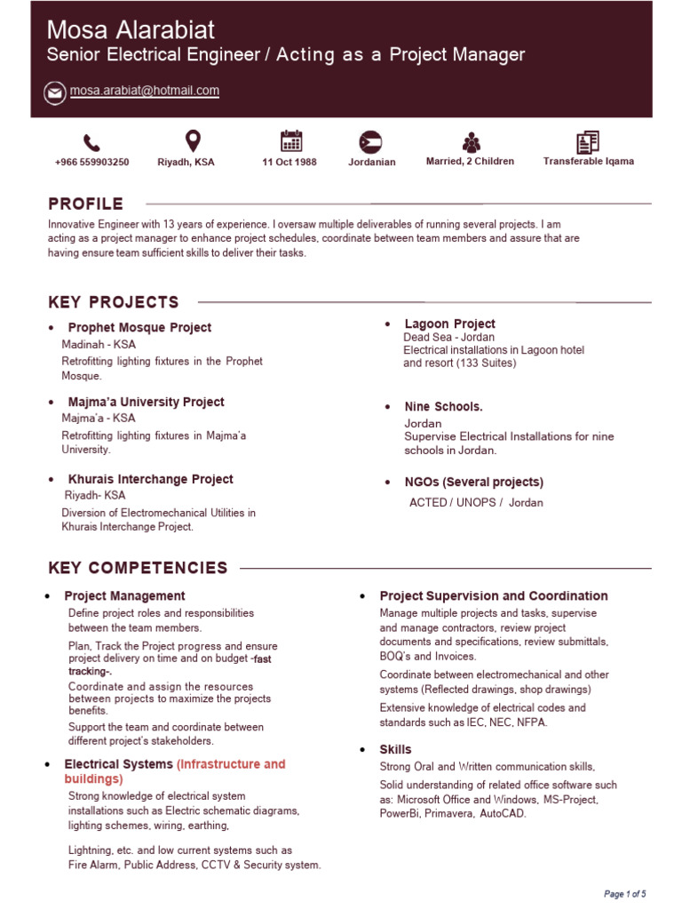 MOSA ARABIAT CV With Cover Letter 2 | PDF | Specification (Technical Standard) | Quality Assurance