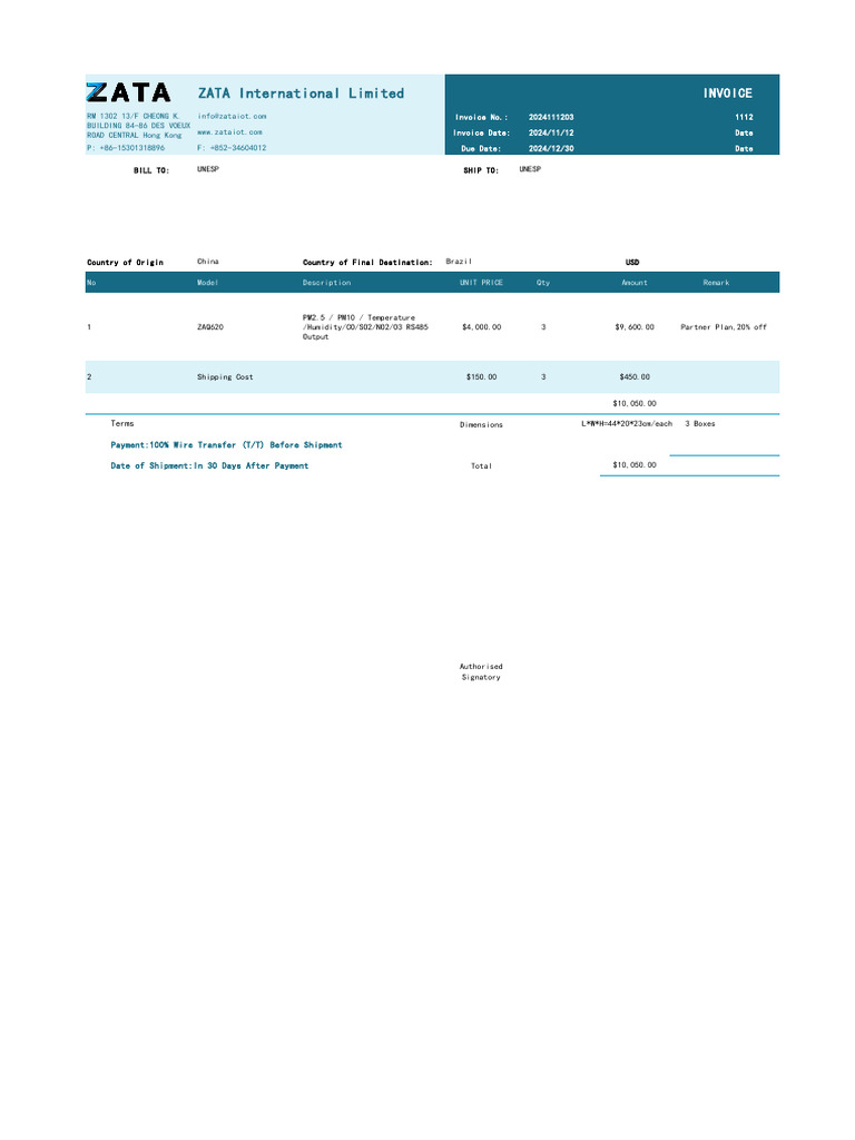 Invoice ZATA 2024 11 12 | PDF