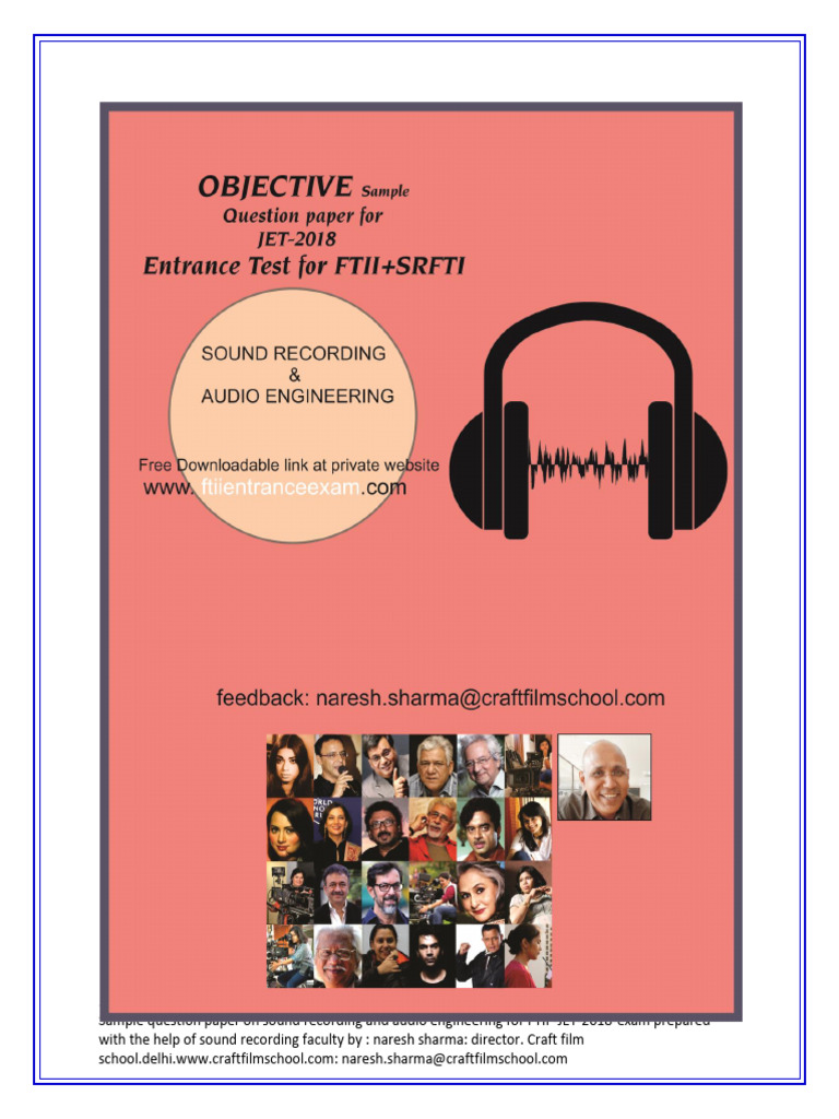Part - 1 - Sound - Recording - AUDIO-ENGINEERING-sample-quESTION-papaer ...