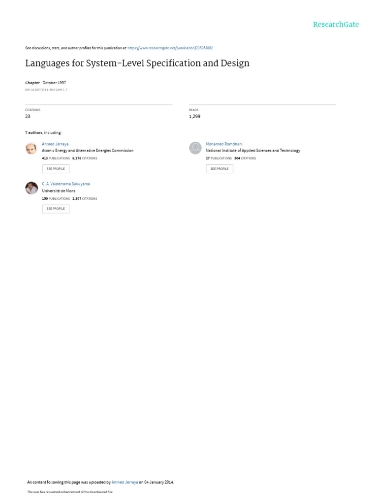 Languages for System-Level Specification and Desig | PDF | Vacuum ...