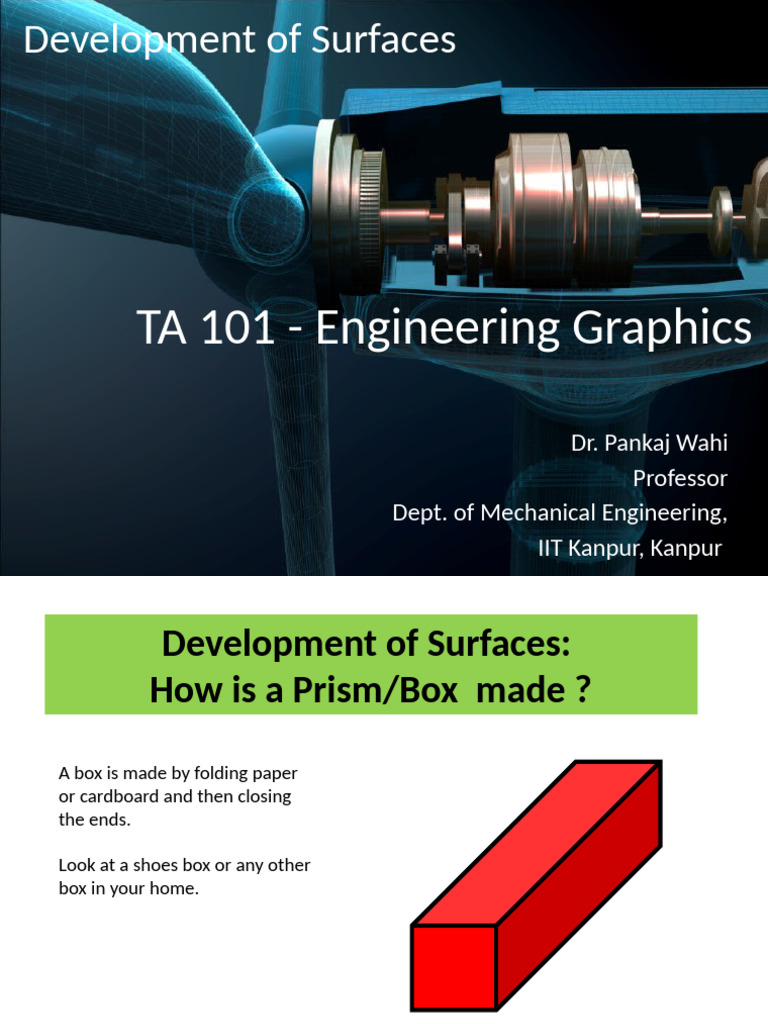 TA101 Lecture 23 and 24 - Development of Surfaces - 0 | PDF | Sphere | Curvature