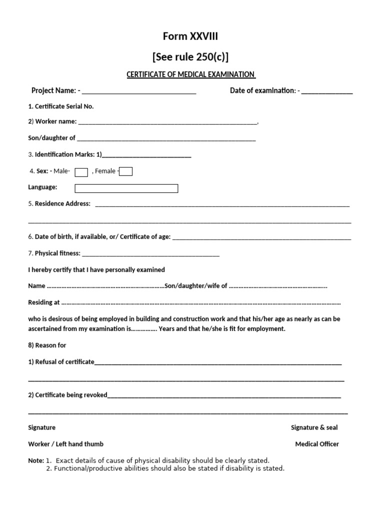Updated Medical Examination Form Amended - From 28 (21.02.2024) | PDF ...