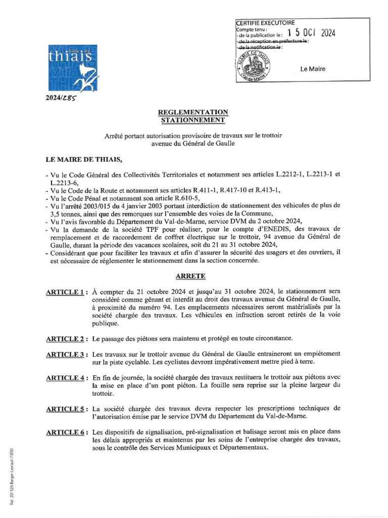 ARR - 2024 - 285 Avenue Du General de Gaulle | PDF