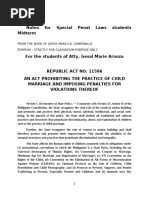 Anti-Child Marriage Law (RA 11596) | PDF | Marriage | Child Marriage