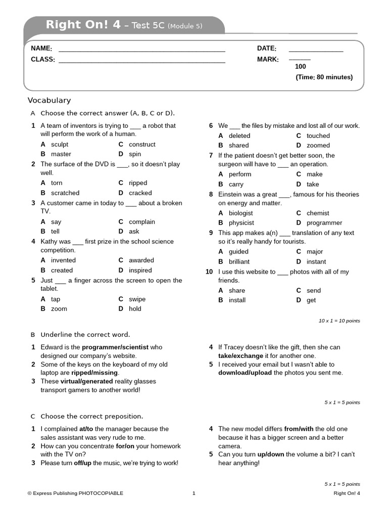 16 Right On 4 - SERB - Test 5C - Mod 5 | PDF | Prosthesis