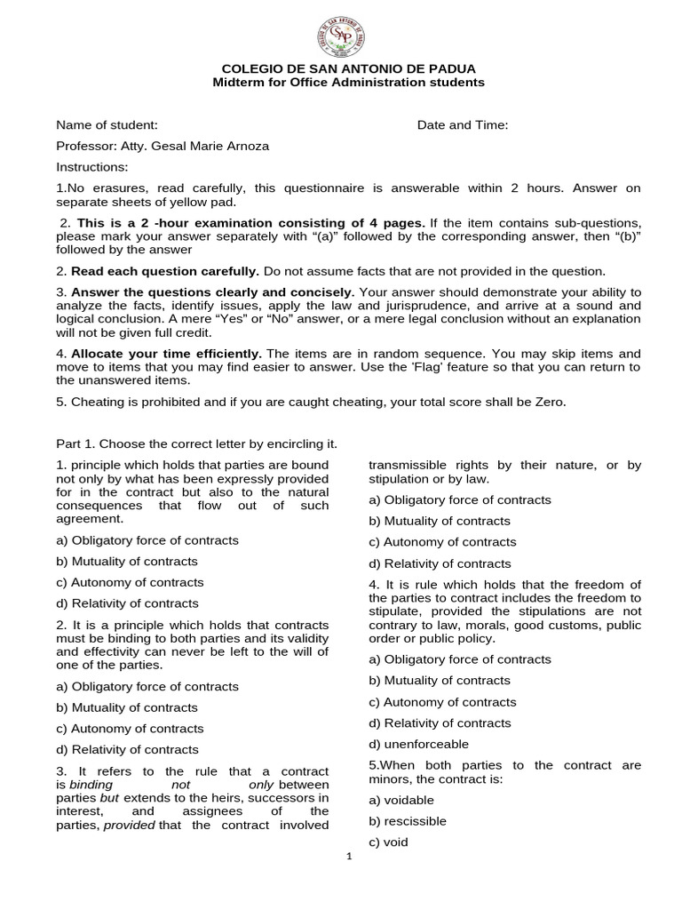 Business Law Midterm | PDF | Business Law | Civil Law (Legal System)