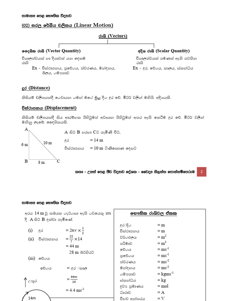 Short Note Physics - 10 All Units 2 | PDF