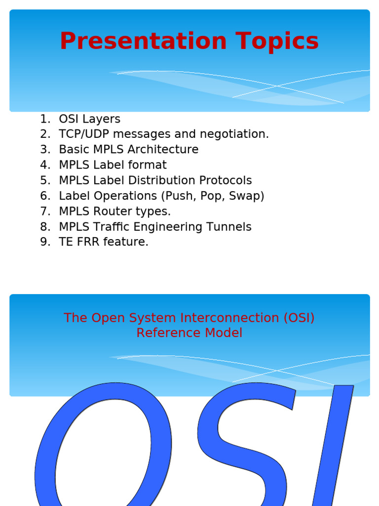 Presentation IP MPLS OSI | PDF | Networking | Multiprotocol Label Switching