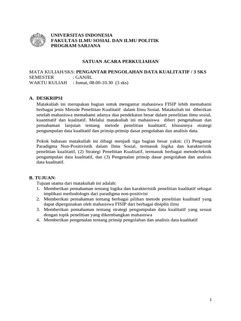 SAP - Pengantar Pengolahan Data Kualitatif 2024 | PDF