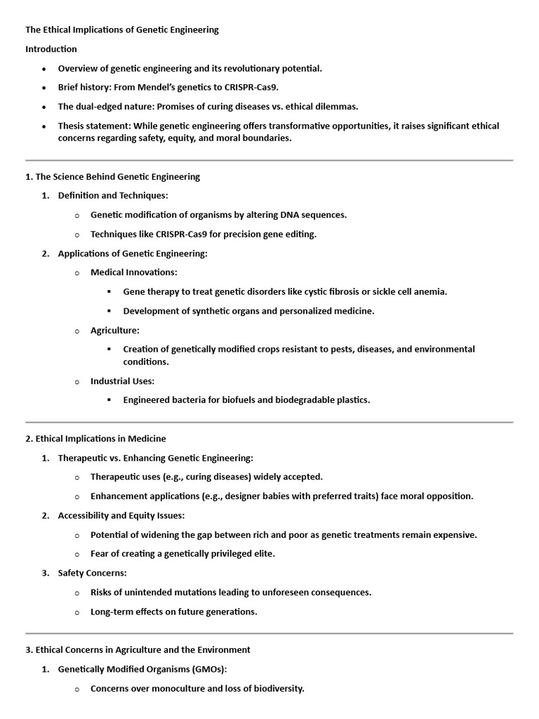The Ethical Implications of Genetic Engineering | PDF | Genetic ...