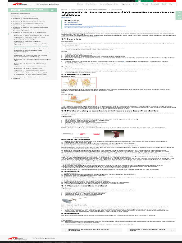 Appendix 6. Intraosseous (IO) Needle Insertion in Children - MSF ...