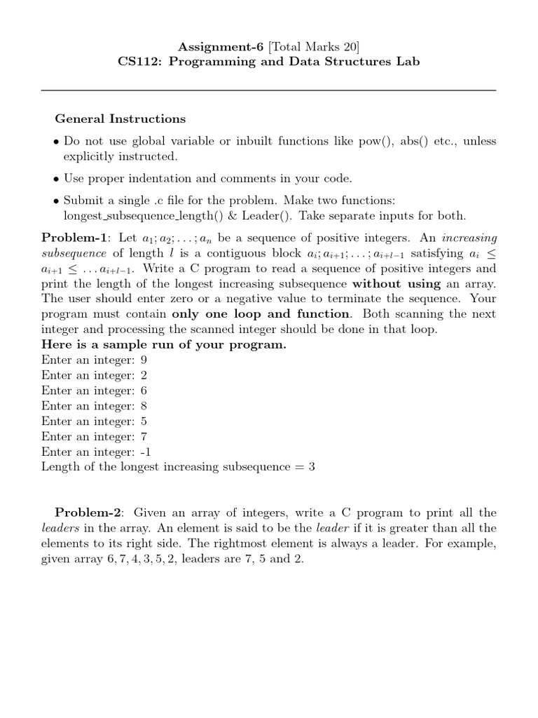 Assignment-6 CS112: Programming and Data Structures Lab: A A - . - A L A A - . - A A A - . - A ...