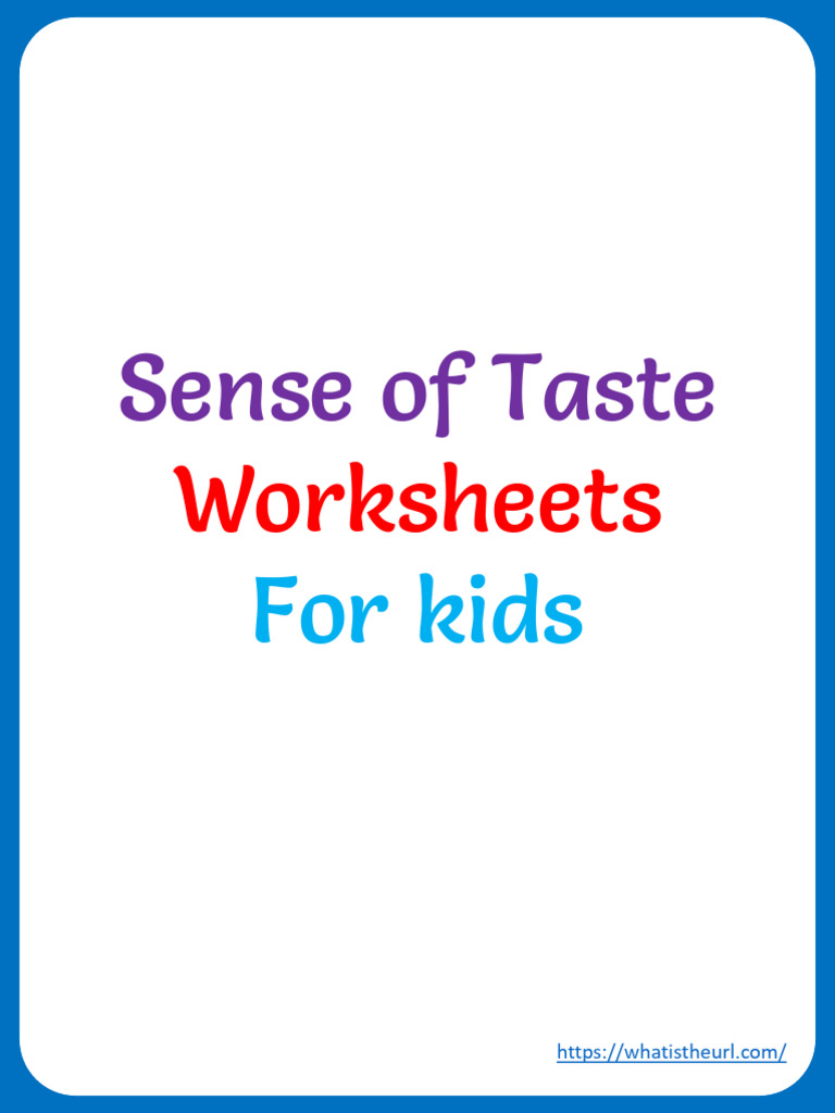 Sense of Taste Worksheets | PDF