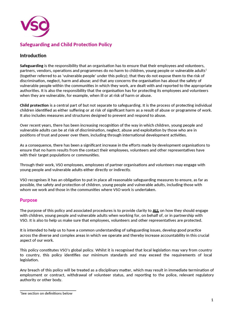 Global Safeguarding and Child Protection Policy | PDF | Child ...
