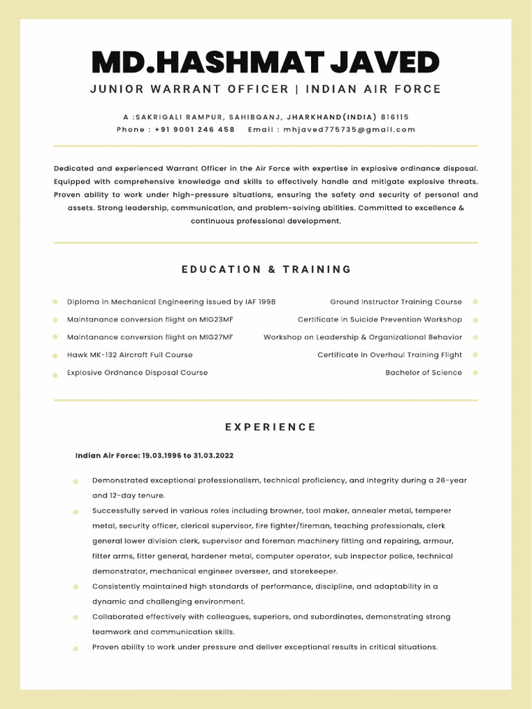 MD Hashmat Javed CV | PDF