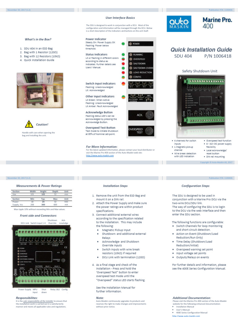 QIG_SDU404 | PDF | Power Supply | Relay