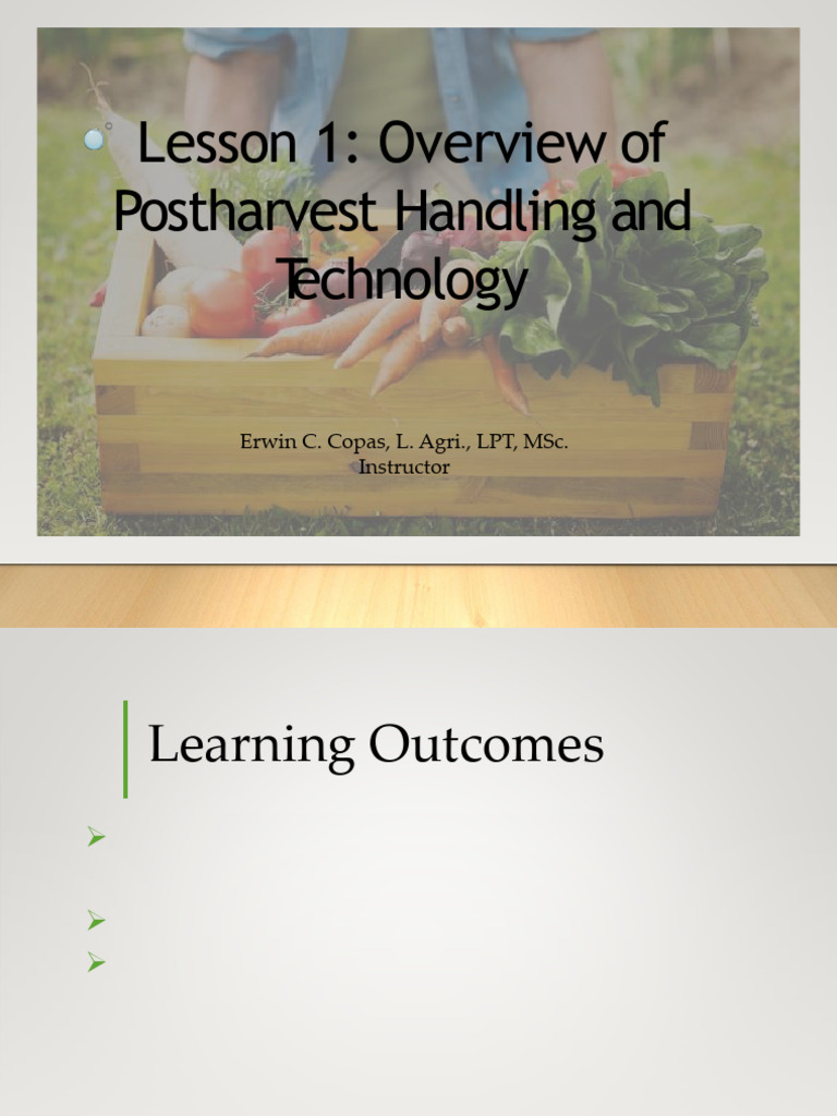 Postharvest Handling and Technology Overview | PDF | Postharvest ...