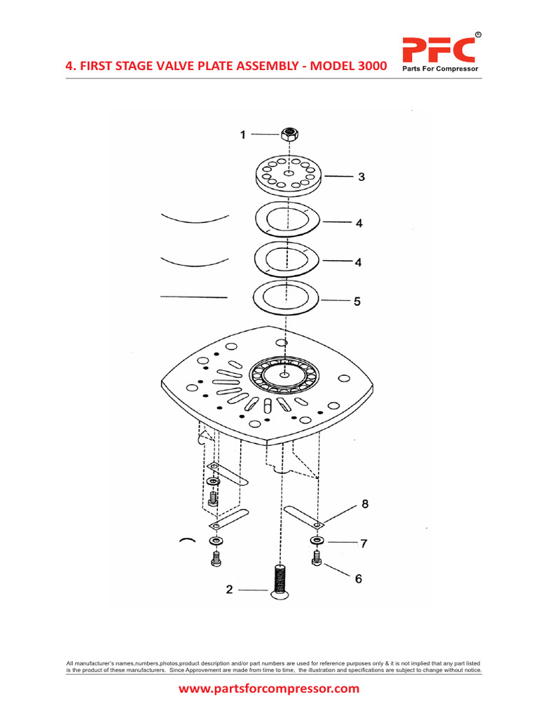 First Stage Valve Plate Assembly-Model 3000 | PDF | Screw | Mechanical ...